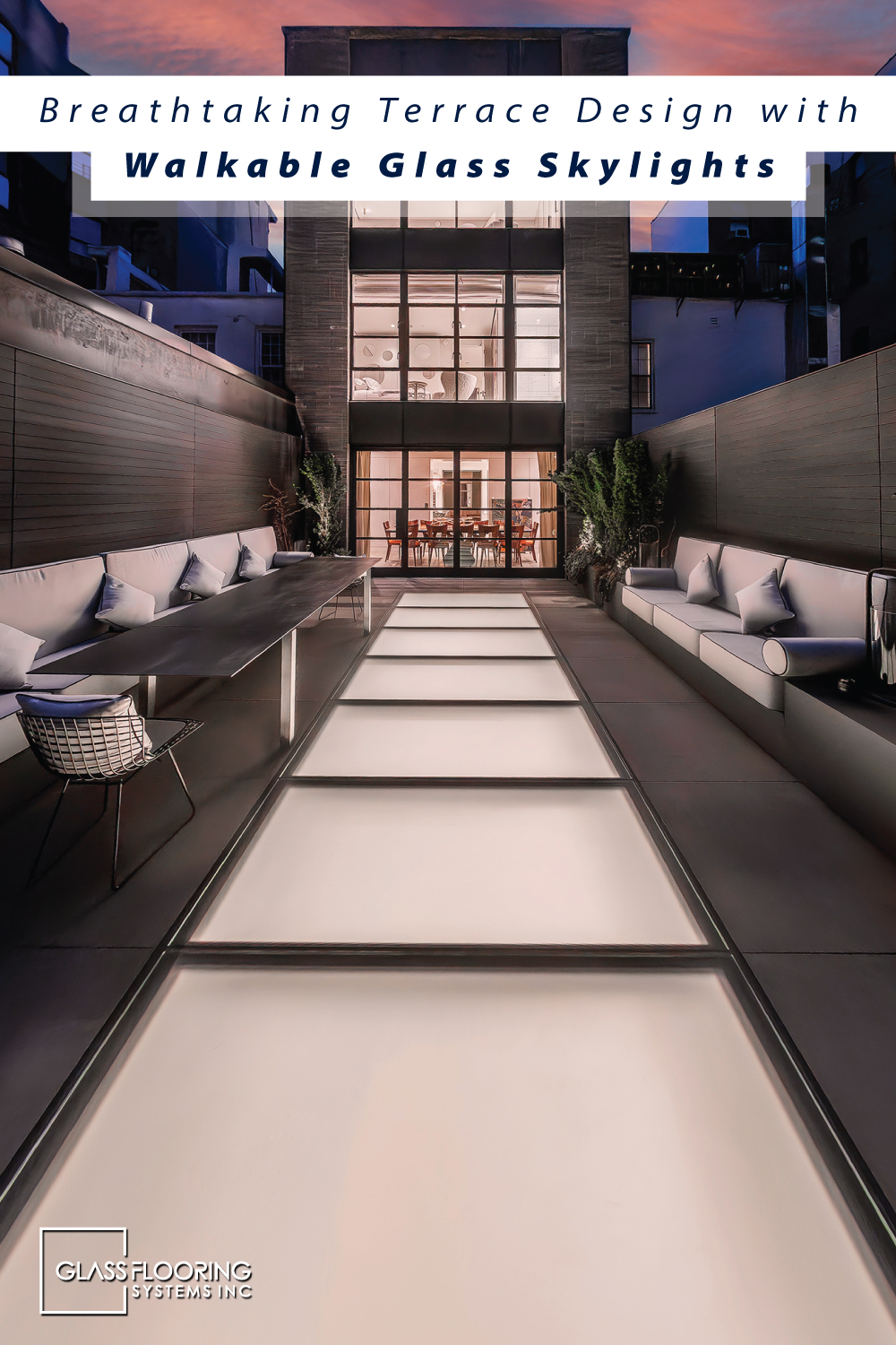 Breathtaking Terrace Design with Walkable Glass Skylights - GFS